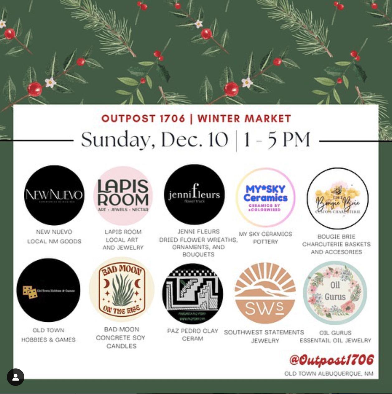Outpost 1706 Winter Market | Old Town Albuquerque